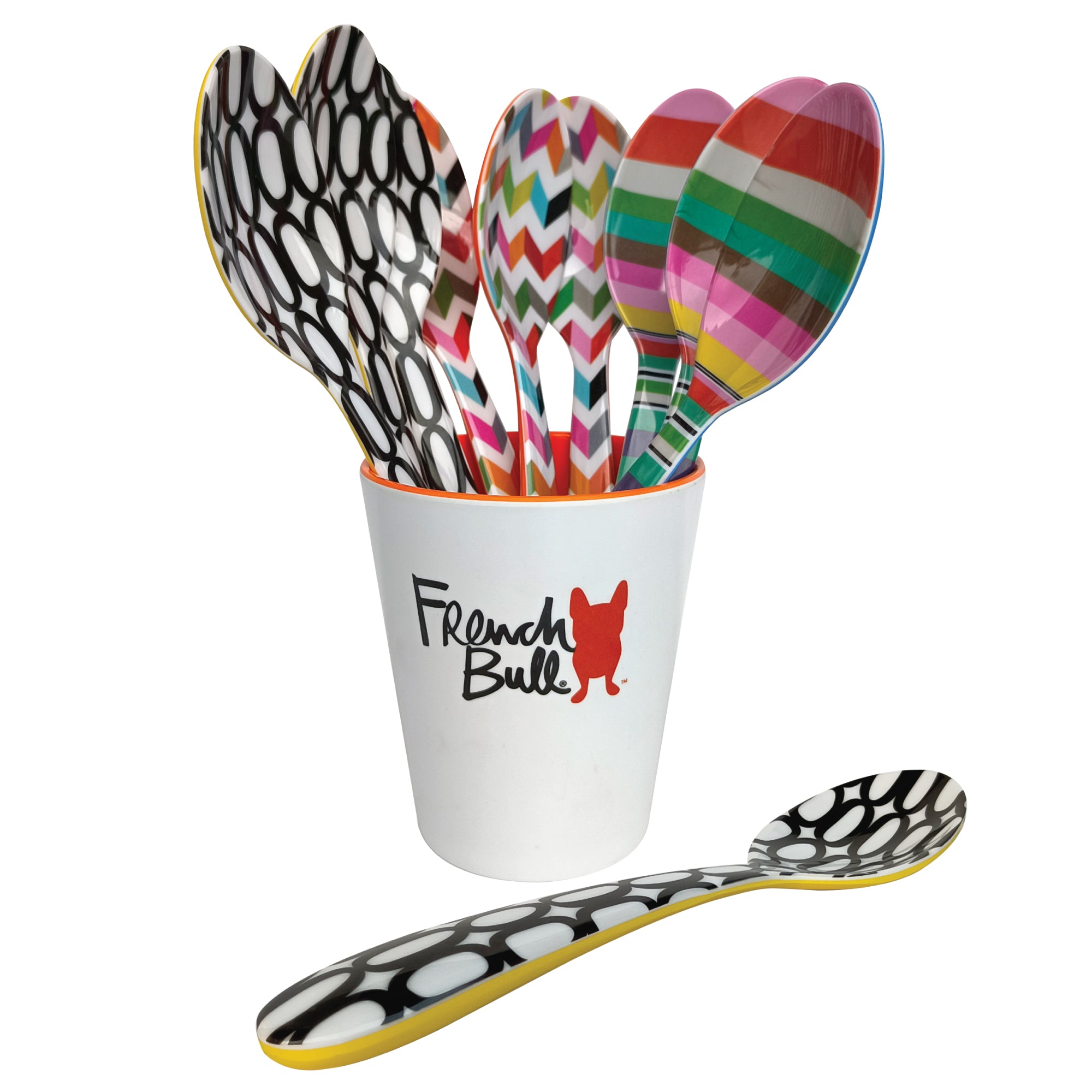 Melamine Serving Spoon Set with Vessel - Multi l French Bull Official