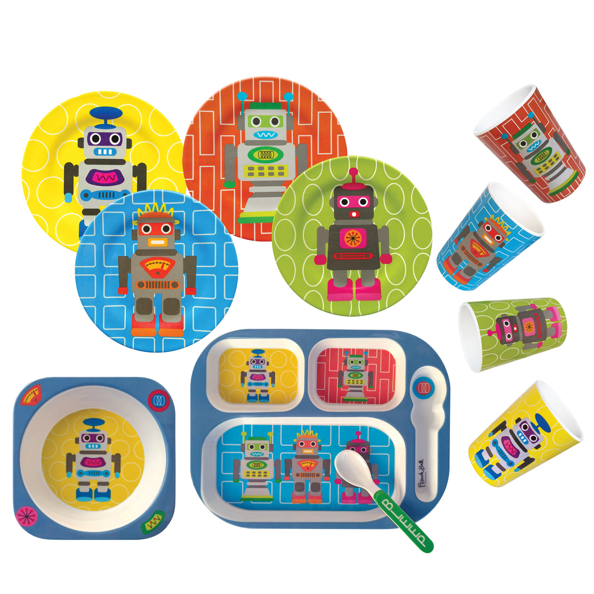 Robot Kids Plate Set - French Bull